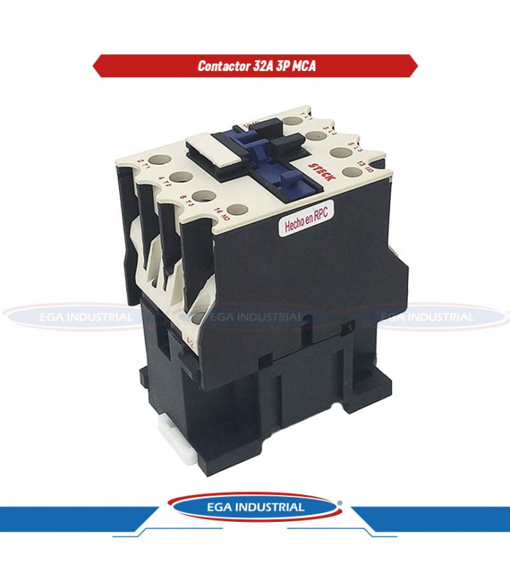 Contactor tripolar, 32A, 380VCA SC132A10 STECK