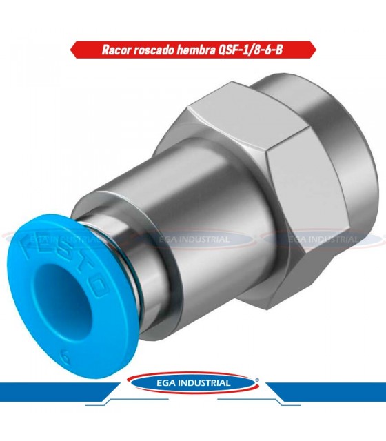 Compra Racor roscado hembra QSF-1/8-6-B 153023 FESTO - Conectores neumáticos rosca hembra a ...