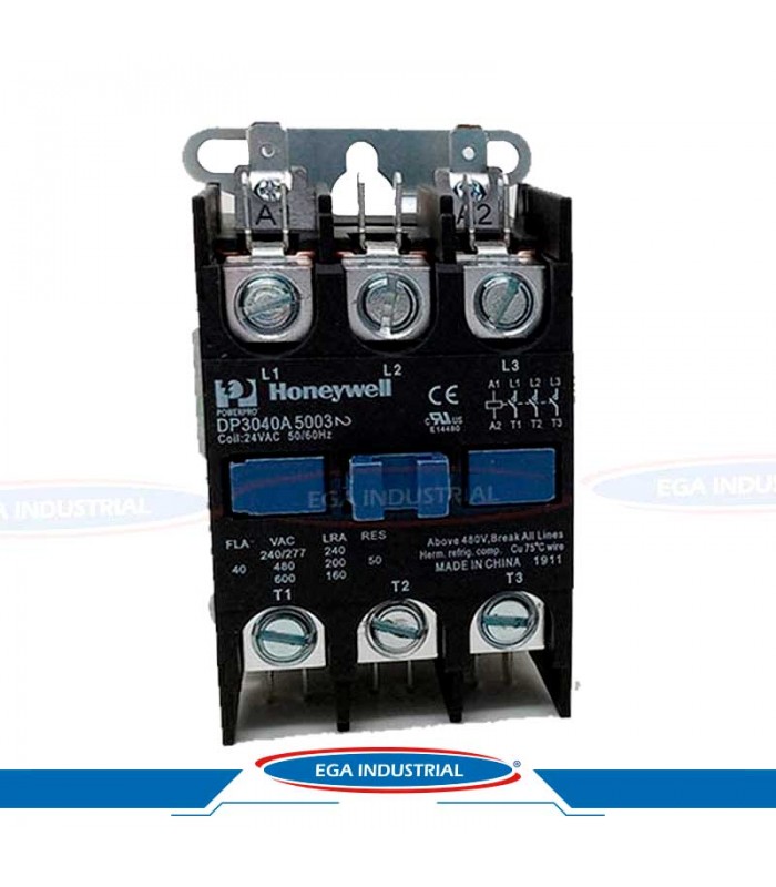 Contactor tripolar, 40A, 24VCA DP3040A5003 HONEYWELL
