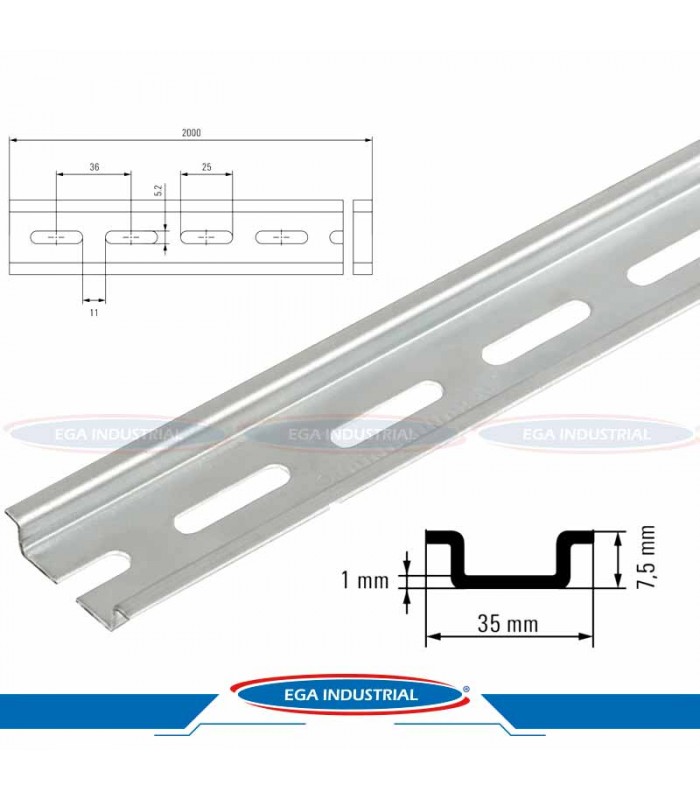 Riel DIN Perforado 0514500000 WEIDMULLER