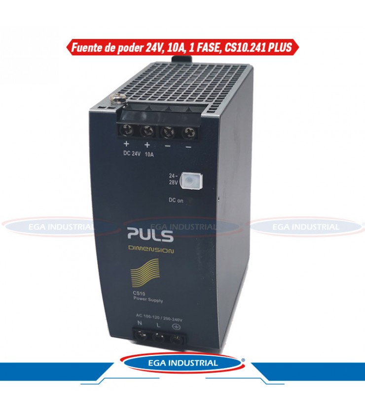 Fuente de poder 24V, 10A, 1 FASE, CS10.241 PULS