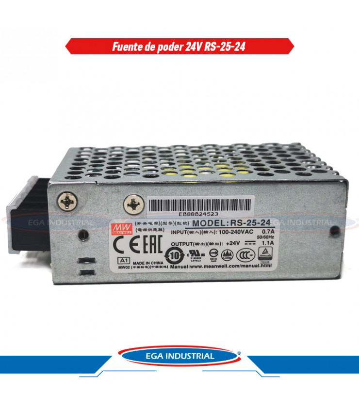 FUENTE DE PODER 24V RS-25-24 MEAN WELL