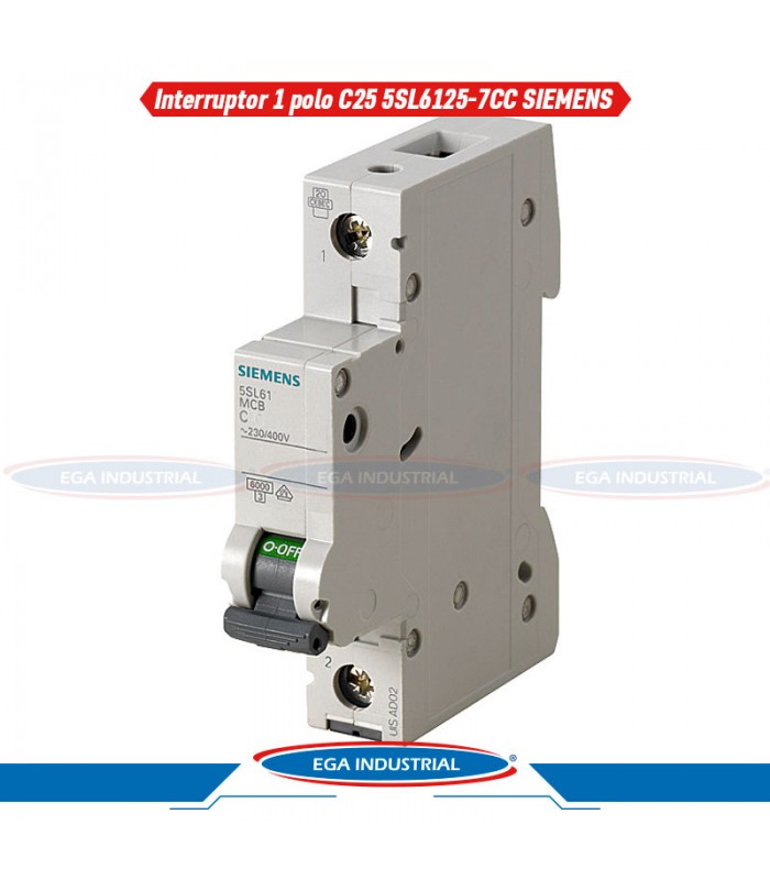 Interruptor termomagnético 5SL6125-7CC SIEMENS